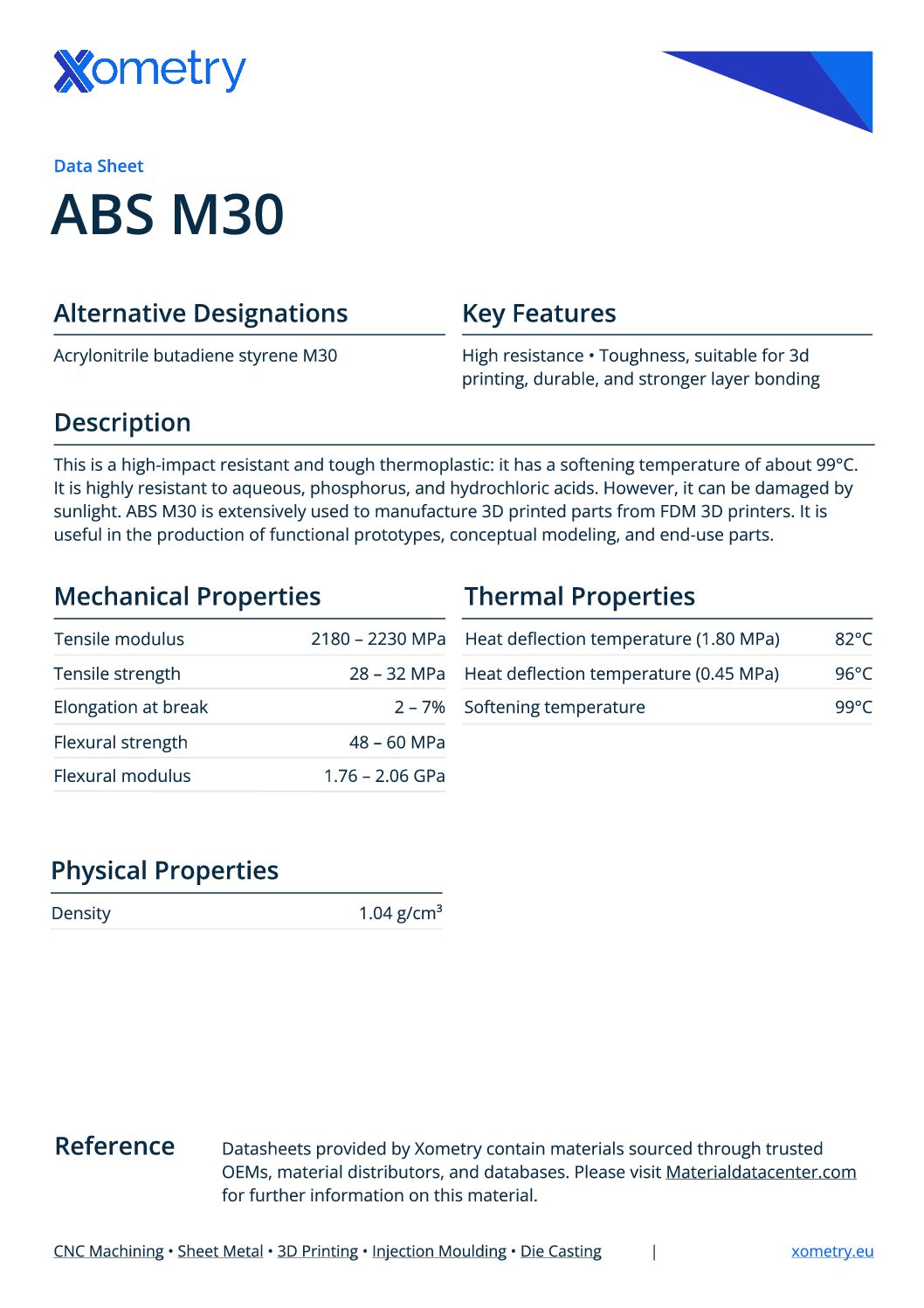ABS M30 - Matériau Impression 3D FDM | Xometry Europe