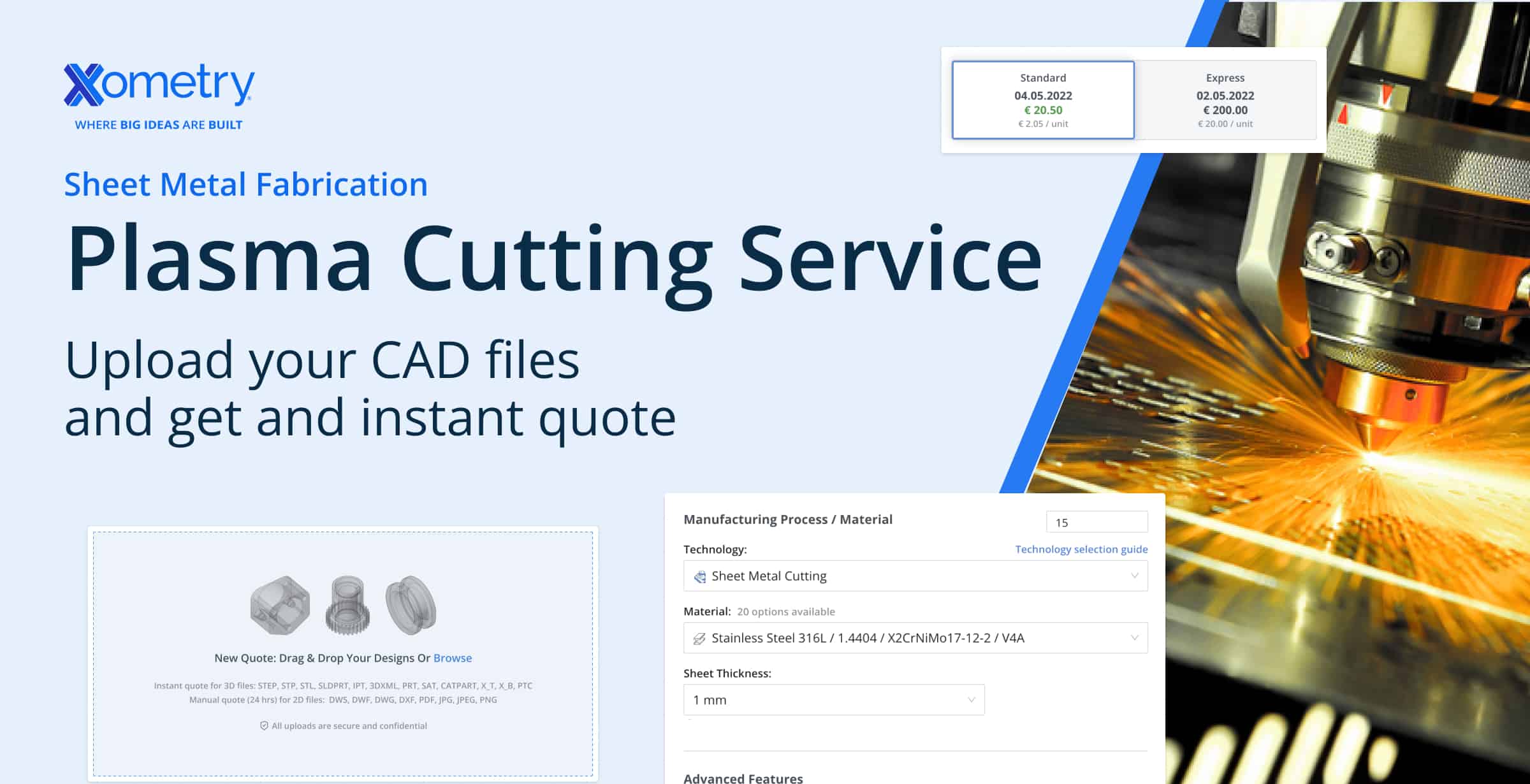 Plasma Cutting Service | Order Parts Online | Xometry Europe