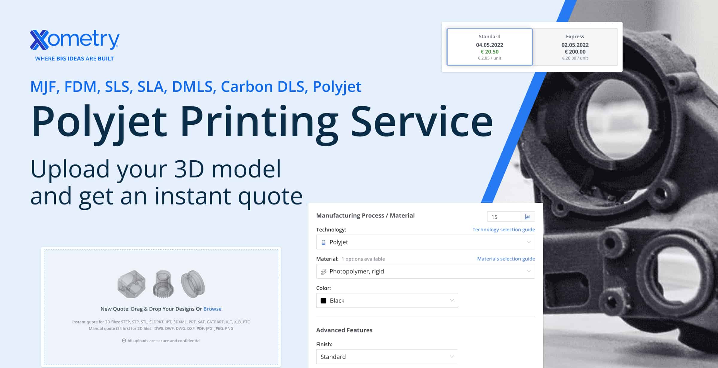 Serviços de Impressão 3D Polyjet Online | Fabricação em 7 Dias