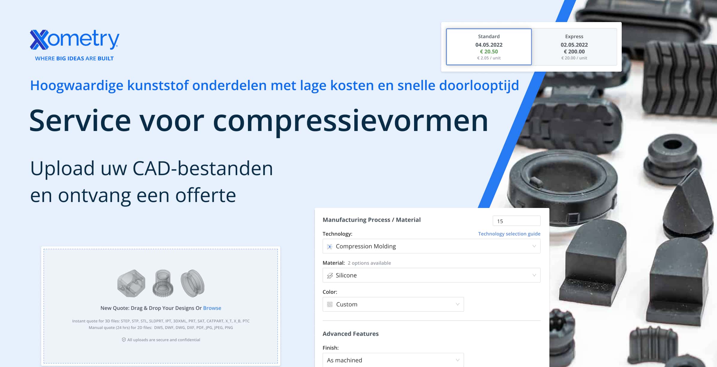 Silicone Compressie Gieten Services | Xometry Europe