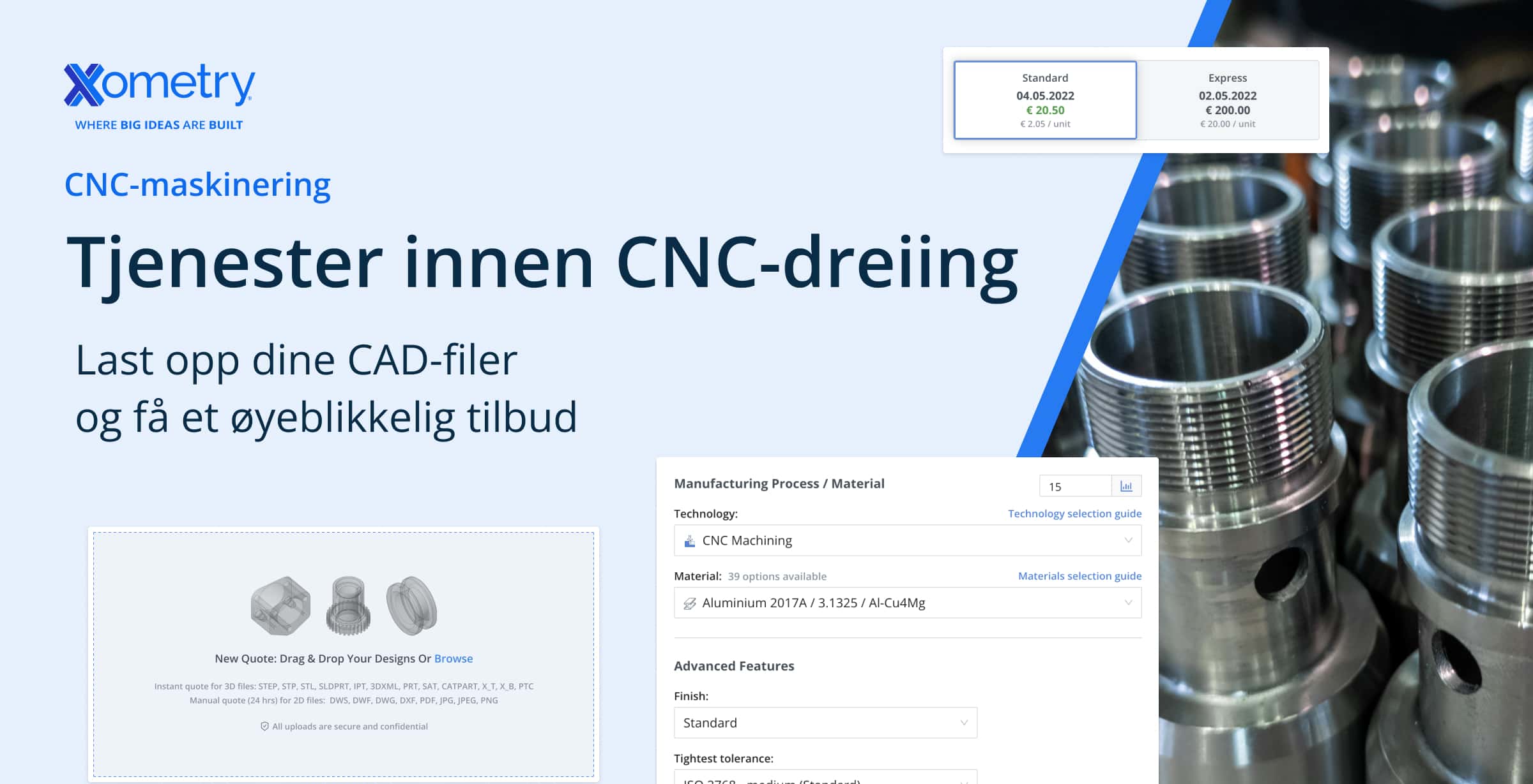 CNC-Dreietjenester Online | Dreide Deler | Xometry Europe