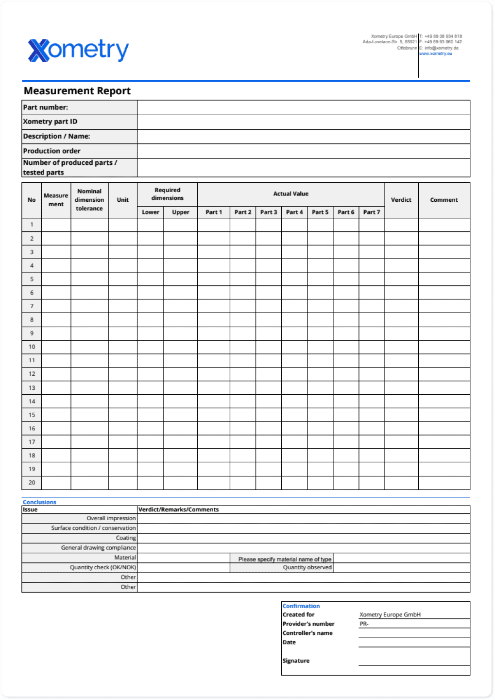 Certifications and Inspection Reports | Xometry Europe