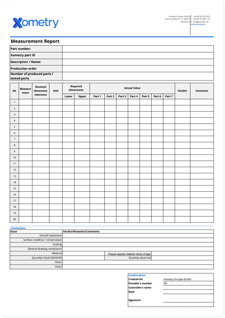 Certifications and Inspection Reports | Xometry Europe